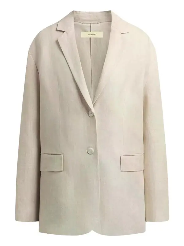 12 STOREEZ Tailored Linen Blazer - Neutrals