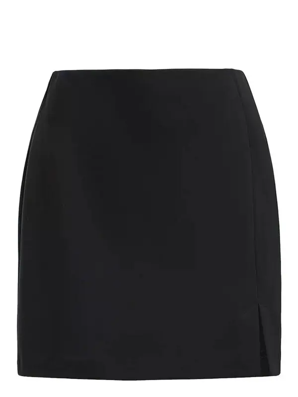 12 STOREEZ Crepe Mini Skirt - Black