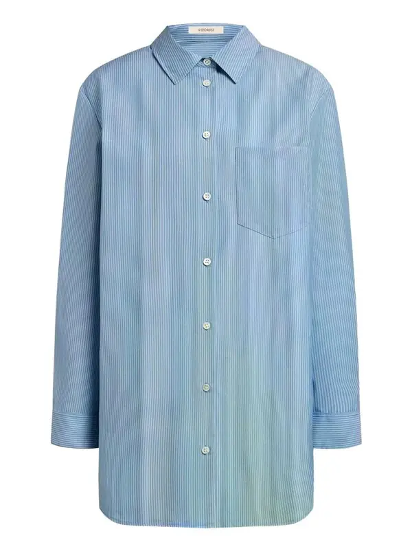 12 STOREEZ Striped Shirt - Blue