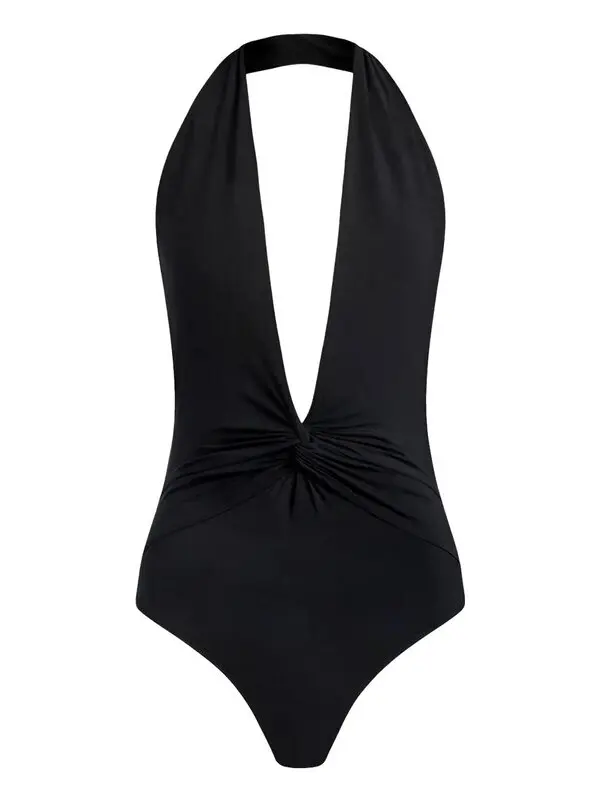 12 STOREEZ Halter Neck Bodysuit - Black