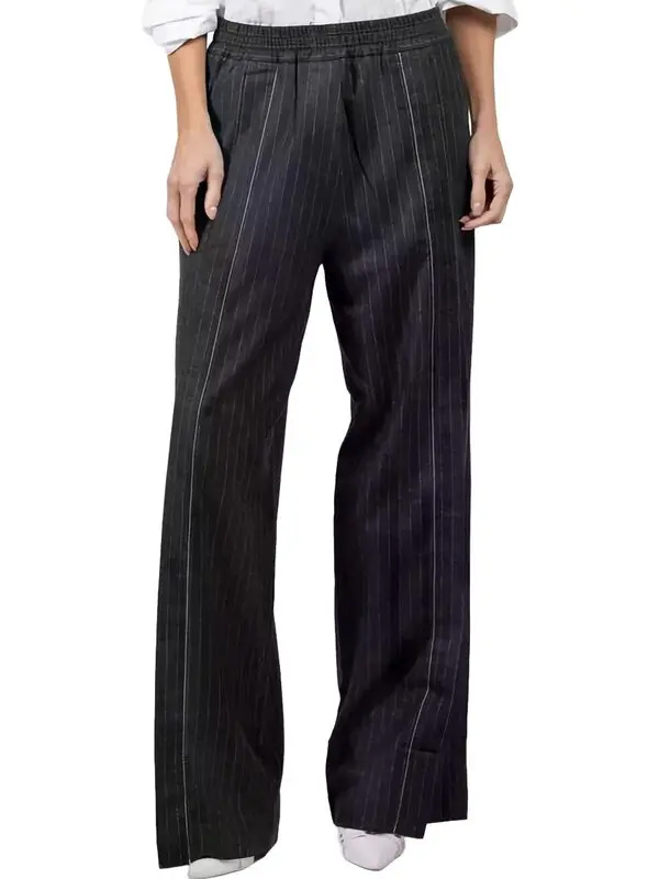 Isabel Benenato Pinstriped Trousers - Grey
