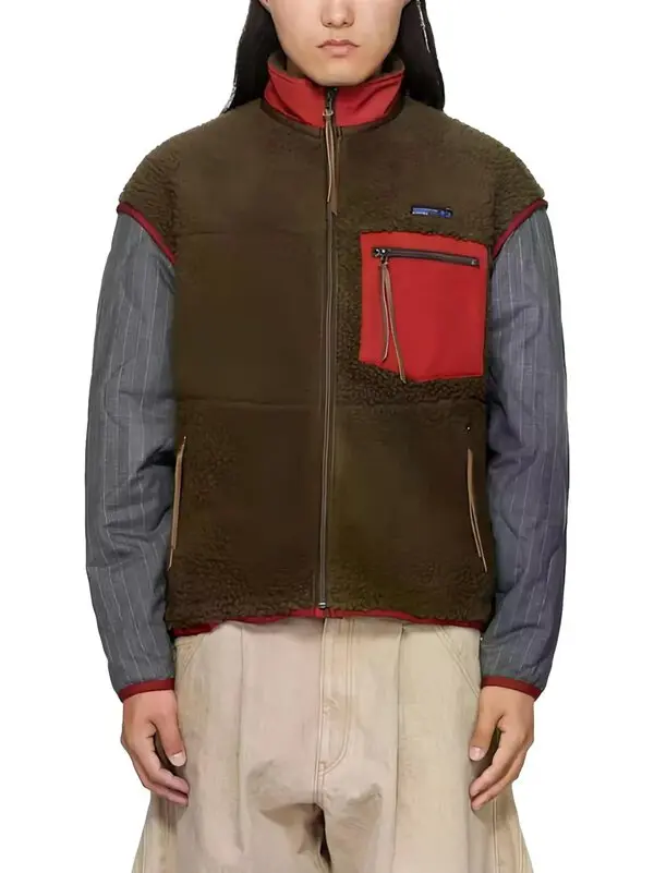 KHOKI Paneled Zip-up Jacket - Brown