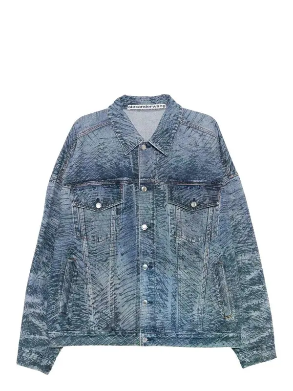 Alexander Wang Marker-print Denim Jacket - Blue
