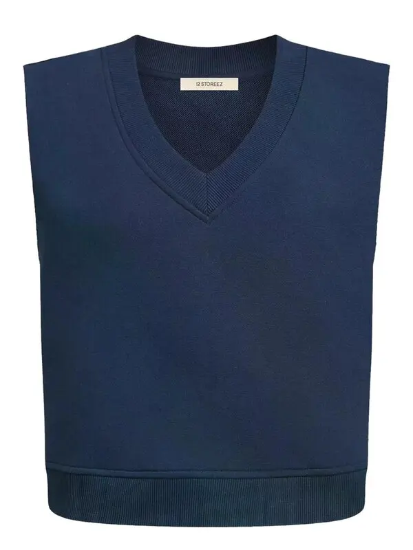 12 STOREEZ V-neck Top - Blue