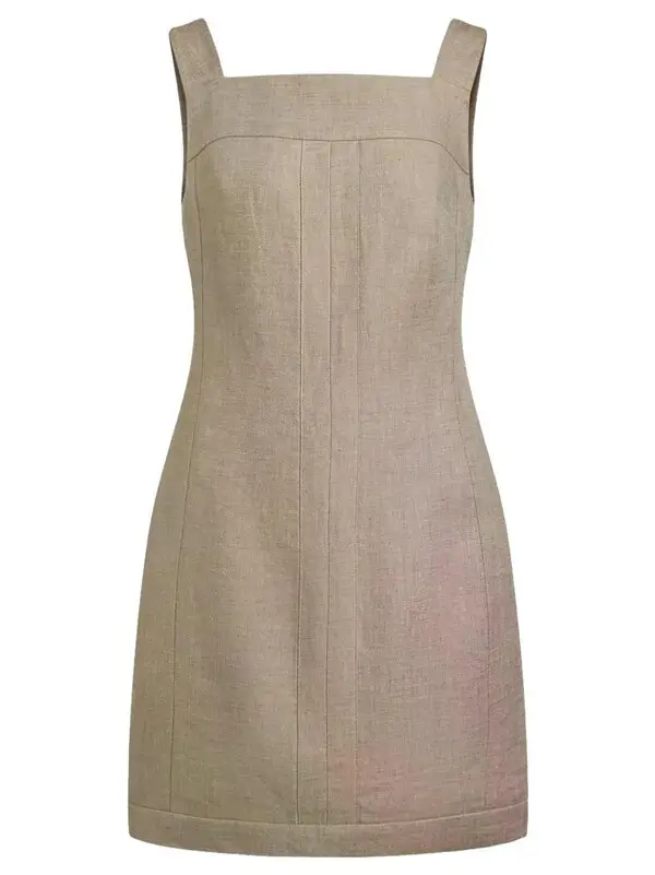 12 STOREEZ Linen Mini Dress - Neutrals