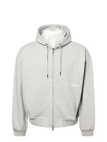 BELIER Embroidered-logo Relaxed-fit Hoody - Grey Marl