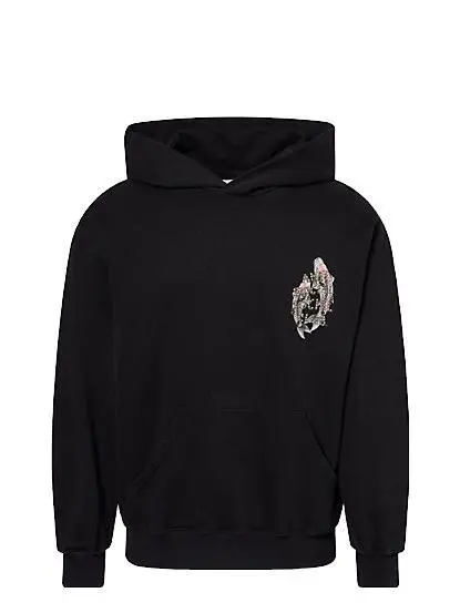 ANTI SOCIAL SOCIAL CLUB Studded Koi Graphic-print Cotton-jersey Hoody - Black