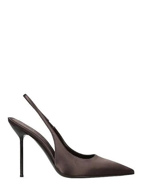 Paris Texas Lidia 105 Satin Slingback Courts - Brown