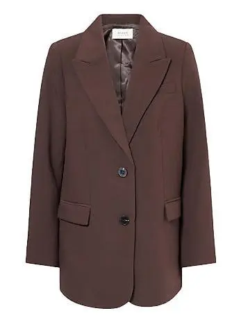 Dissh Elle Peak-lapels Stretch-woven Blazer - Dark Chocolate