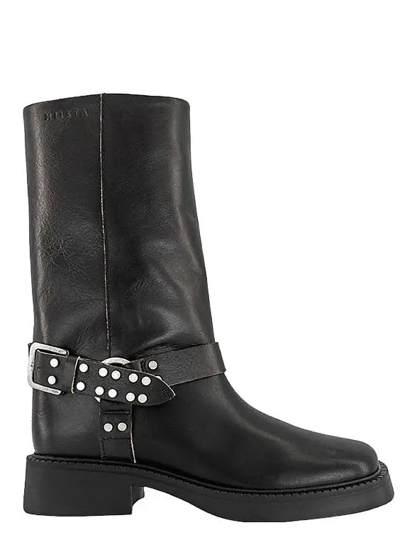 MIISTA Maitea Leather Ankle Boots - Black