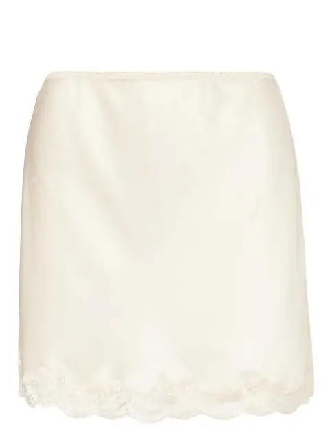 REFORMATION Floral-print Satin Mini Skirt - Almond