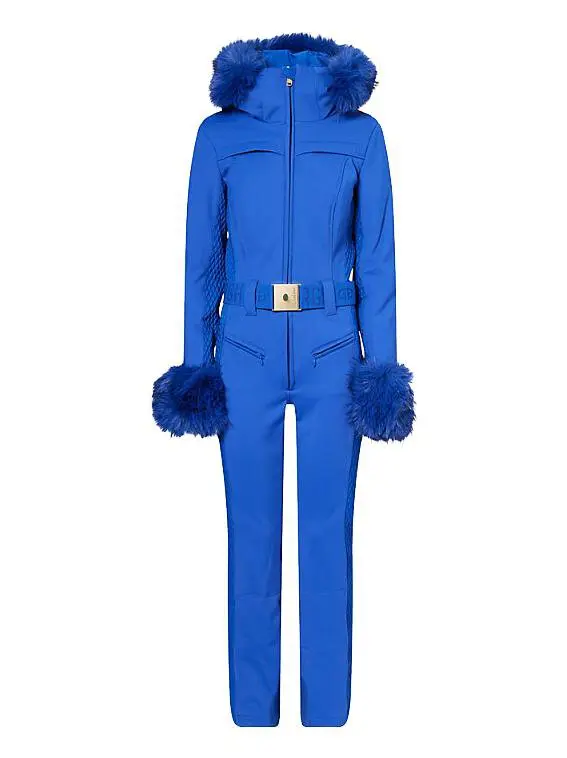 Goldbergh Angele Faux Fur-trim Soft-shell Ski Suit - 5634 Dazzling Blue