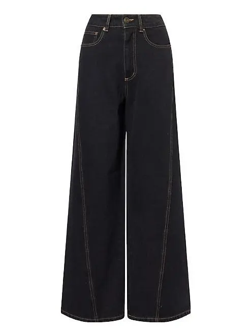 Dissh Carson Wide-leg Denim Jeans - Jet Black