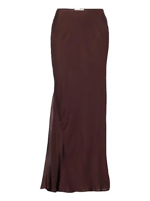 Dissh High-waist Woven Midi Skirt - Dark Chocolate