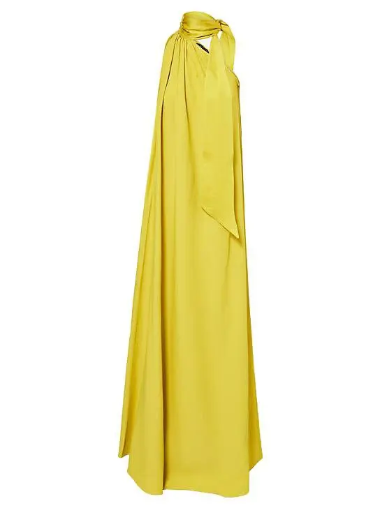 TALLER MARMO Astor Crepe-cady Maxi Dress - Chartreuse