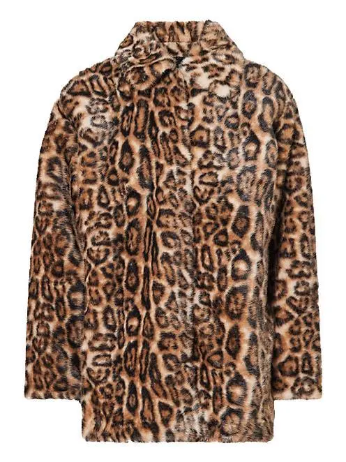 REFORMATION Relaxed Fit Faux-fur Coat - Leopard