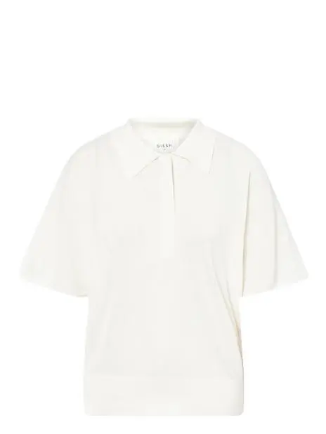 Dissh Relaxed-fit Knitted Polo Top - Cream