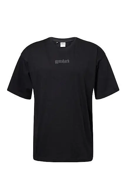 GYMSHARK Old English Text-print Short-sleeve Cotton T-shirt - Gs Black
