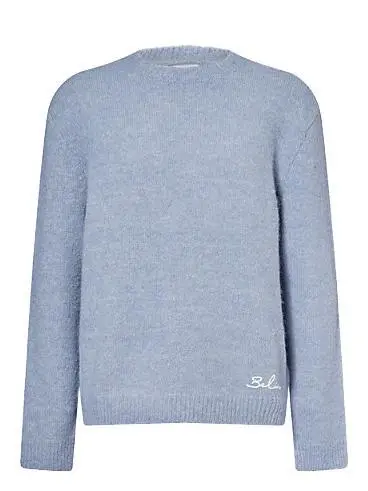 BELIER Boxy Alpaca Wool-blend Knitted Jumper - Sky