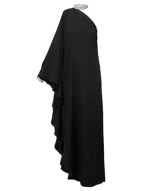 TALLER MARMO Crystal-embellished Crepe-cady Maxi Dress - Black