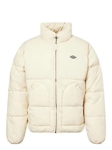 Dickies Logo-embroidered Shell-down Puffer Jacket - Wood Ash
