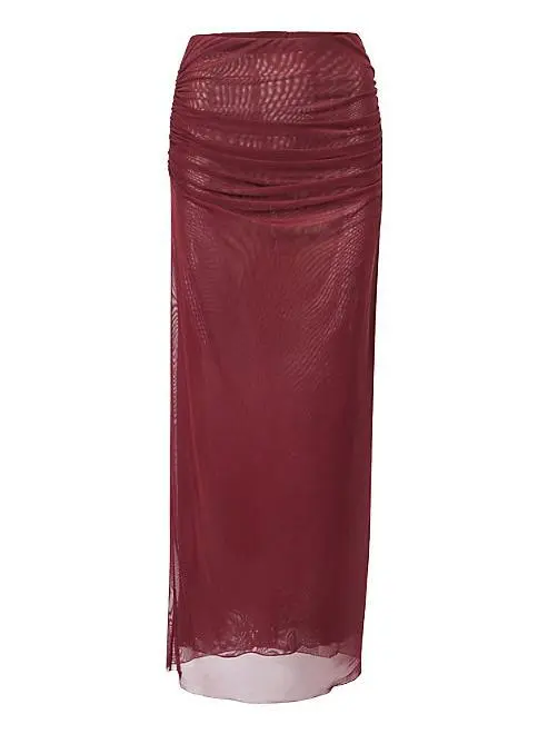 Dissh Nyra Draped Midi Skirt - Wine