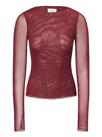 Dissh Nyra Long-sleeves Stretch-woven Top - Wine