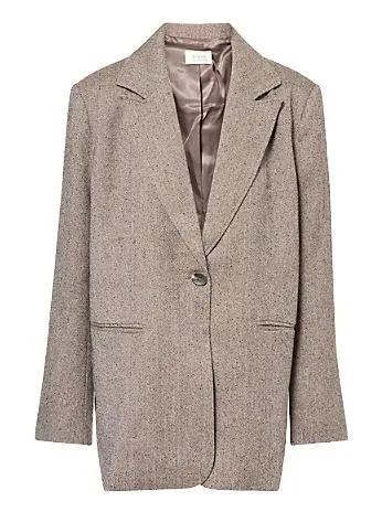 Dissh Notch-lapels Stretch-woven Blazer - Choc