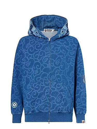 A BATHING APE Cloud Camo Tiger Cotton-jersey Hoody - Navy