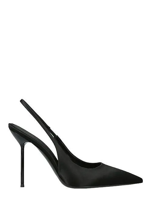 Paris Texas Lidia 105 Satin Slingback Courts - Black