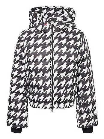 Perfect Moment Polar Flare Shell-down Ski Jacket - B&w Houndstooth
