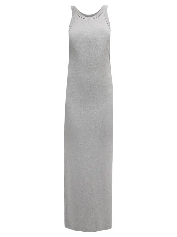 TOTÊME Curved Rib Knit Tank Maxi Dress - Open Grey