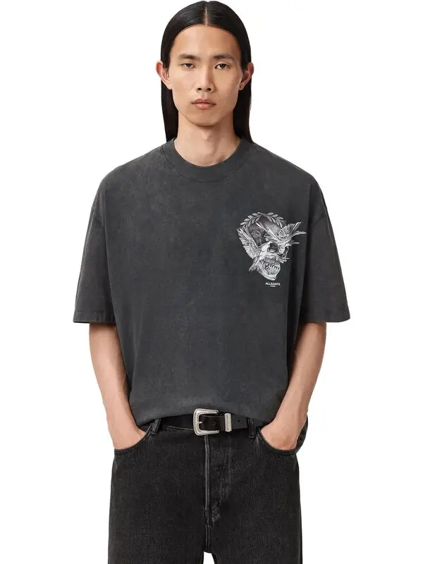 ALLSAINTS Mysteries Oversized Graphic T-shirt - Black