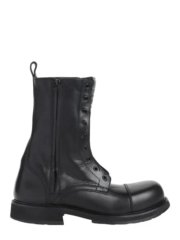 Balenciaga Truck Lace Up Boots - Black