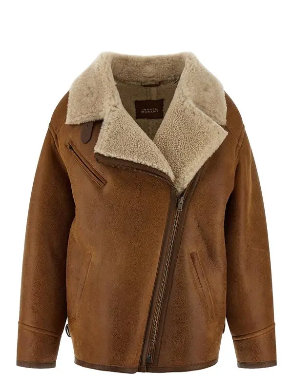 Isabel Marant Adelina Sheepskin Jacket - Brown