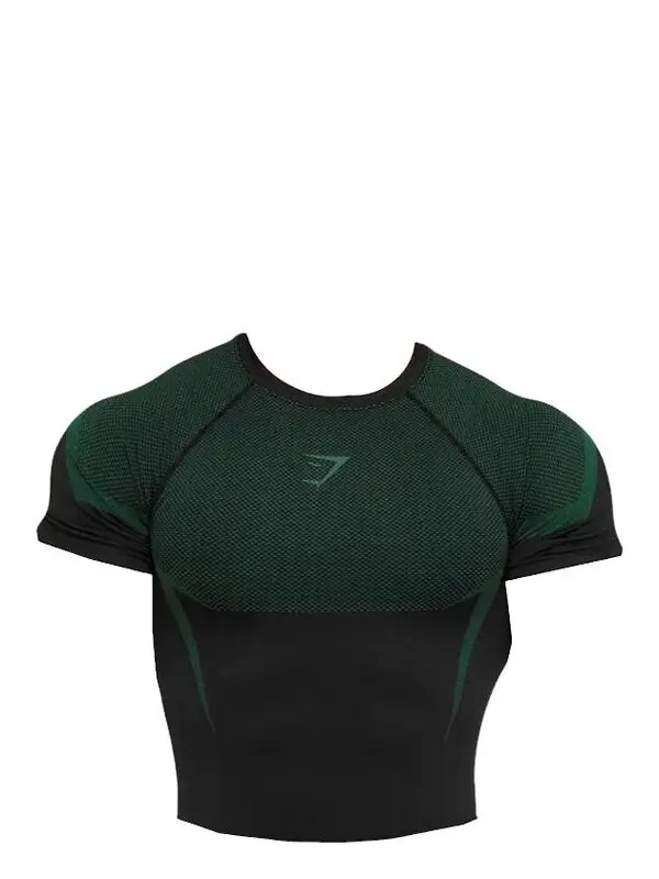 GYMSHARK Onyx 5.0 Seamless T-shirt - Black/lift Green