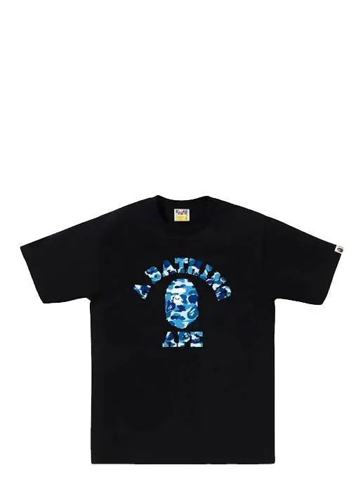 A BATHING APE Abc Camo College Tee Shirt - Black/blue