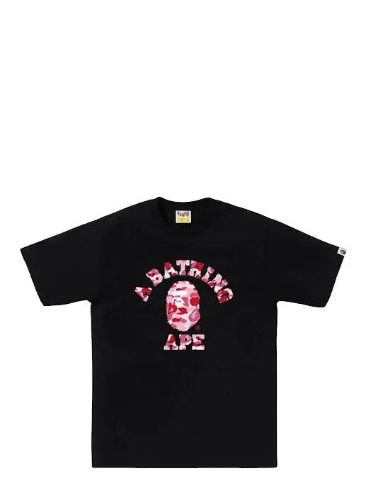 A BATHING APE Abc Camo College Tee Shirt - Black/pink