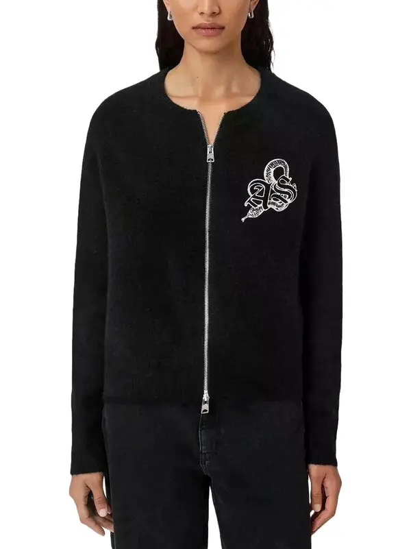 ALLSAINTS Jaqueline Logo Cardigan - Black