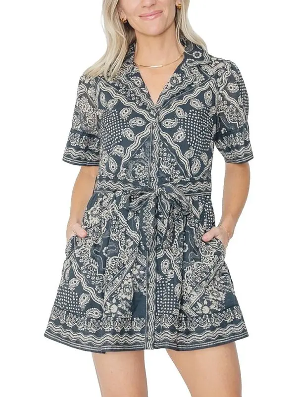 WEST OF Georgia Mini Dress - Elise Scarf Print