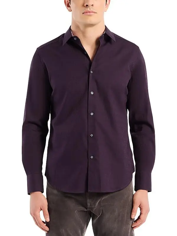 Robert Graham Odyssey Long Sleeve Woven Shirt - Berry