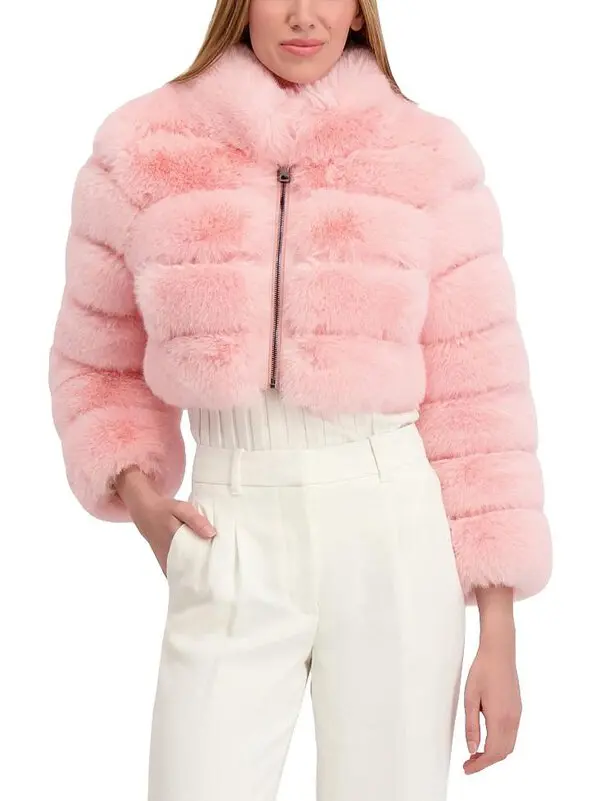 LYLA GRANT Faux Fur Bolero - Pink