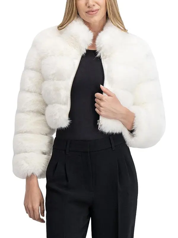 LYLA GRANT Faux Fur Bolero - White