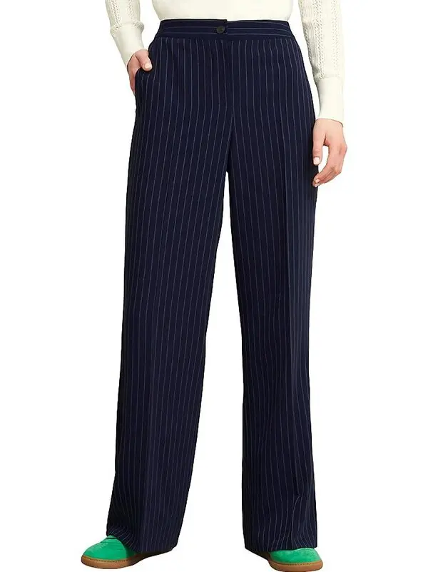 HOBBS LONDON Hadley Pinstripe Trousers - Midnight/ivory