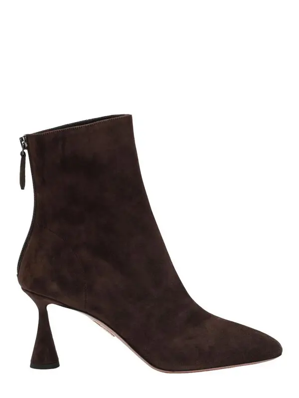 AQUAZZURA Amore Bootie 75 Suede - Brown