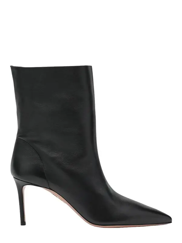 AQUAZZURA Leather Ankle Boots - Black
