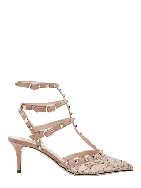 Valentino Garavani Rockstud Lace Pumps - Black