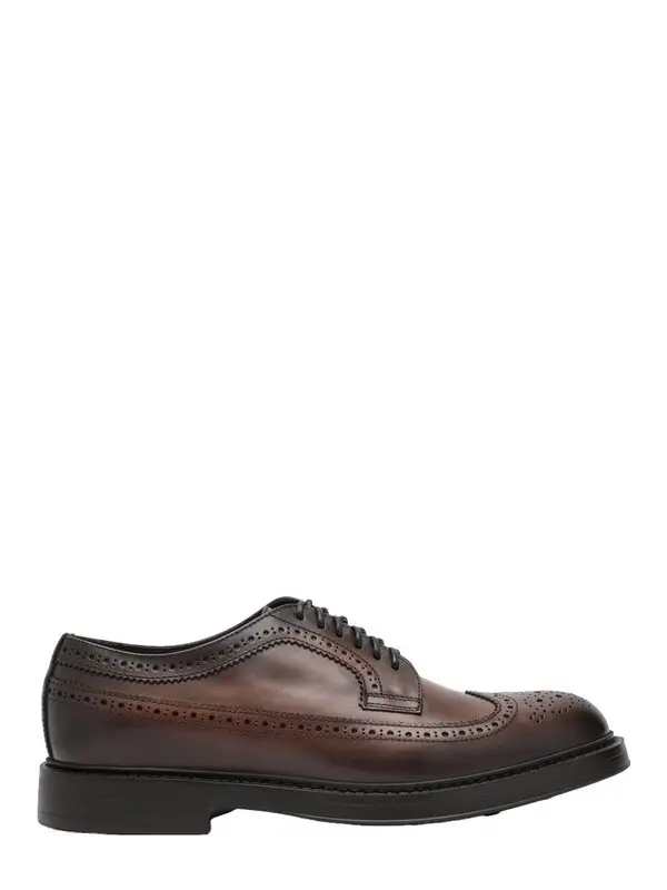 DOUCAL'S Leather Wingtip Oxford Shoes - Brown