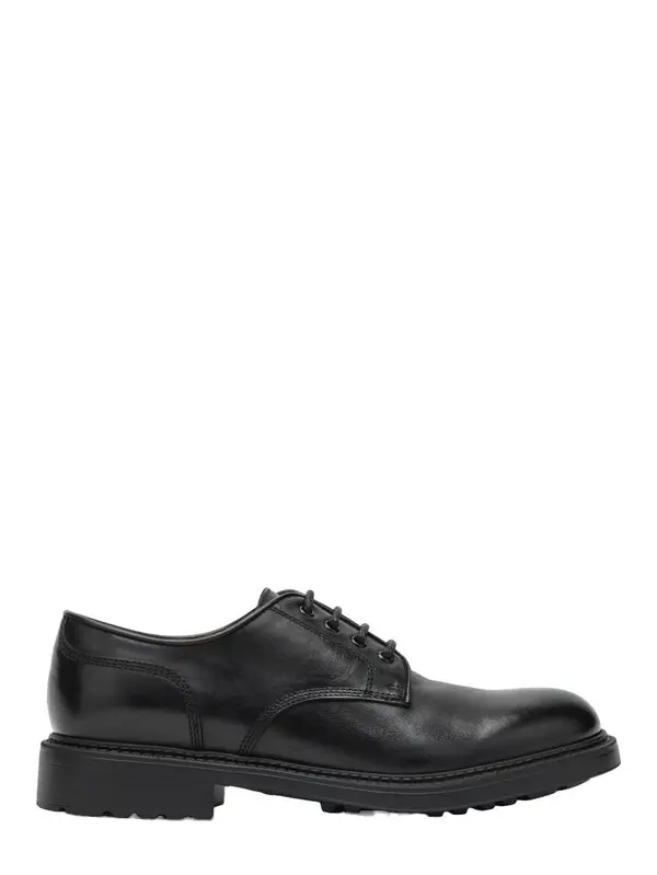 DOUCAL'S Leather Derby Shoes - Black