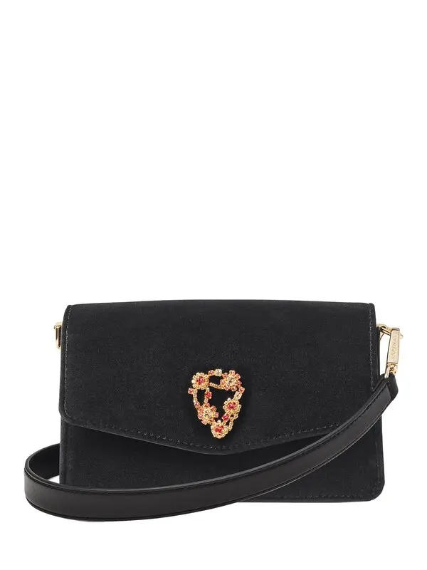 ASPINAL OF LONDON Eliza Velvet Clutch Bag - Black